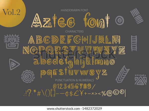 Tribal Aztec Alphabet Vector Ethnic Letters Stock Vector (Royalty Free ...