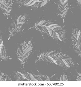 Tribal Aztec Pattern Grey Ethnic Transparent Stock Vector (Royalty Free ...