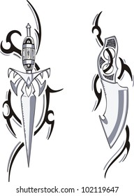 Tribal Blade Vector Designs Stock Vector (Royalty Free) 102119647 ...