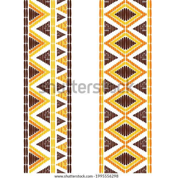 Tribal Border Seamless Set African Ethic Stock Vector (Royalty Free ...