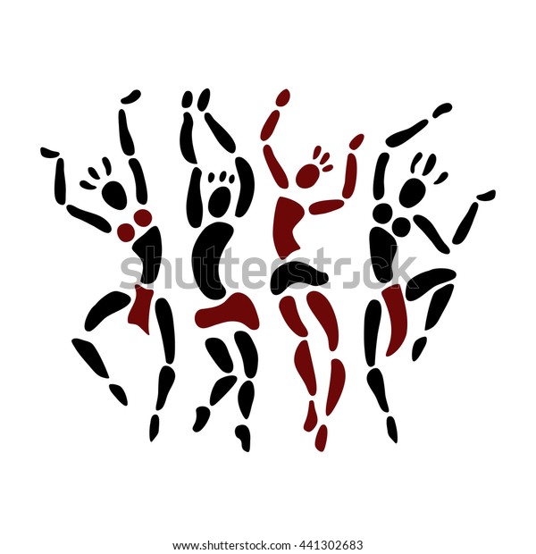 Tribal Dancing Silhouettes Oriental Dancer Vector Stock Vector (Royalty ...
