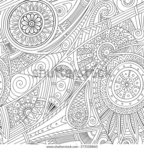 Tribal Ethnic Background Handdrawn Vector Doodles Stock Vector (Royalty ...