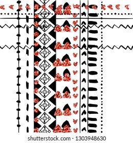 Tribal Etnic Pattern Red Glitter African Stock Vector (Royalty Free ...