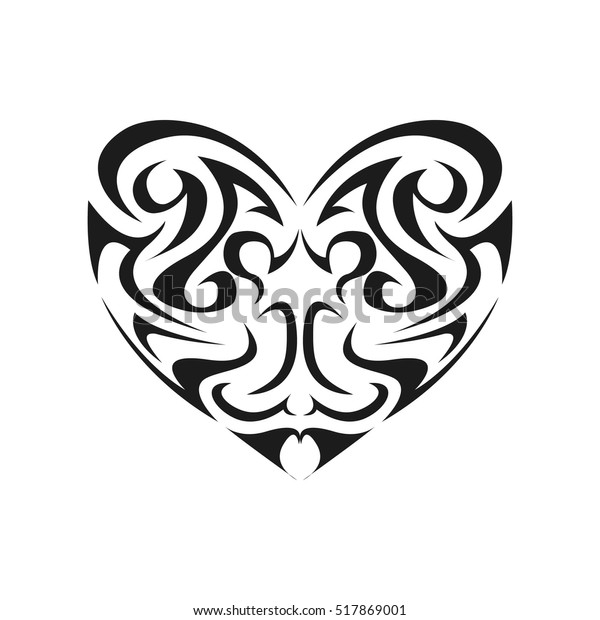 Tribal Heart Shape Stock Vector (Royalty Free) 517869001