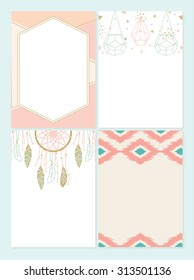 Tribal Invitation Set Template Stock Vector (Royalty Free) 313501136 ...