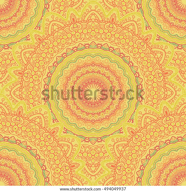 Tribal Mandala Vector Seamless Pattern Vintage Stock Vector (Royalty ...