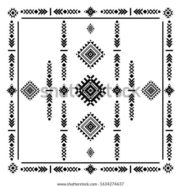 Tribal Navajo Square Vector Decoration Stock Vector (Royalty Free ...