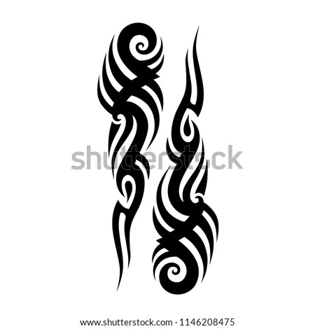 Tribal Pattern Tattoos Art Elements Swirl Vector de stock (libre de ...