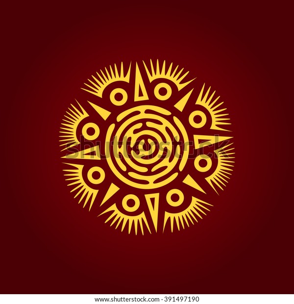 Tribal Patterned Ethnic Sun Logo Icon Stock Vector (Royalty Free ...