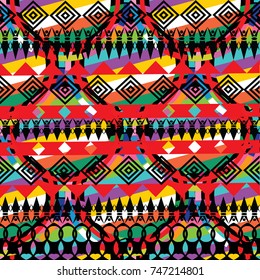 Tribal Seamless Pattern Colorful Tribe Vector Stock Vector (Royalty ...
