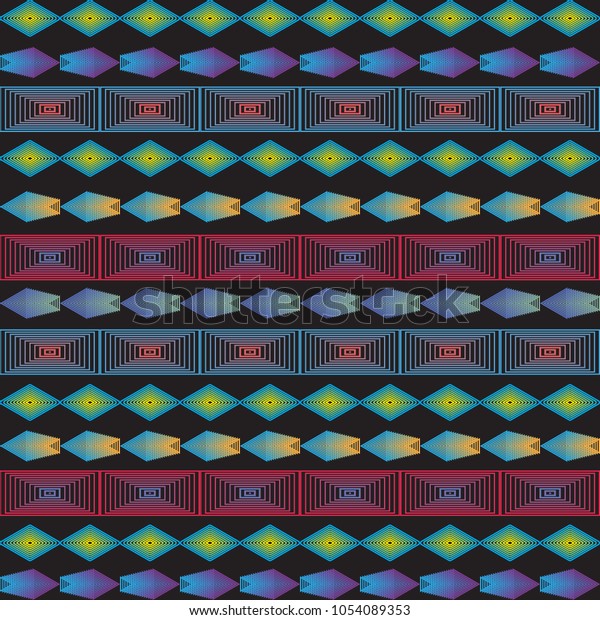 Vektor Stok Tribal Seamless Texture Ethnic Backdrop Striped (Tanpa ...
