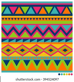 Tribal Seamless Vector Pattern Bright Colors Stock Vector (Royalty Free ...