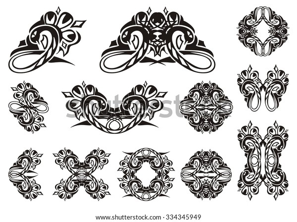 Vektor Stok Tribal Snake Symbols Set Vector Snakes (Tanpa Royalti ...