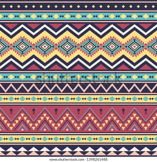 Tribal Striped Seamless Pattern Aztec Geometric Stock Vector (Royalty ...