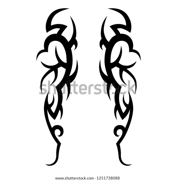 Tribal Symmetric Pattern Elements Tattoo Men Stock Vector (Royalty Free ...