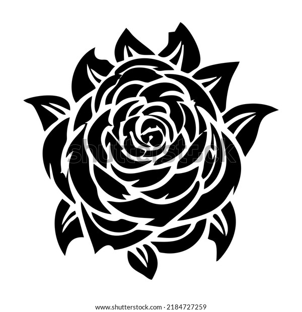 Tribal Tattoo Rose Design Element Stock Vector (Royalty Free ...