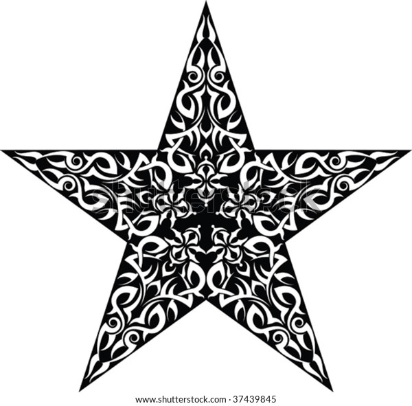 Tribal Tattoo Star Stock Vector (Royalty Free) 37439845