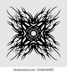 Tribal Tattoo Symmetrical Pattern Vector Decoration Stock Vector ...