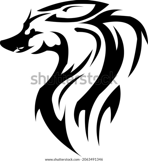 Tribal Tattoo Wolf Animal Vector Art Stock Vector (Royalty Free ...