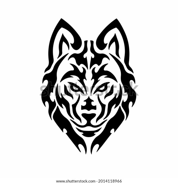 Tribal Wolf Head Logo Tattoo Design Stock Vector (Royalty Free ...