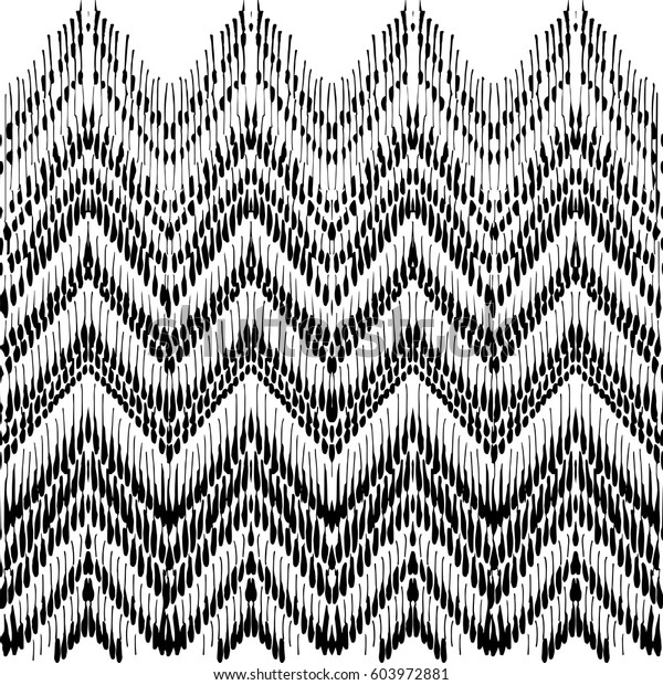 Tribal Zigzag Geometric Style Hand Drawn Stock Vector (Royalty Free ...