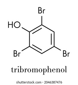 Tribromophenol Tbp 246tribromophenol Molecule Used Fungicide: เวกเตอร์ ...