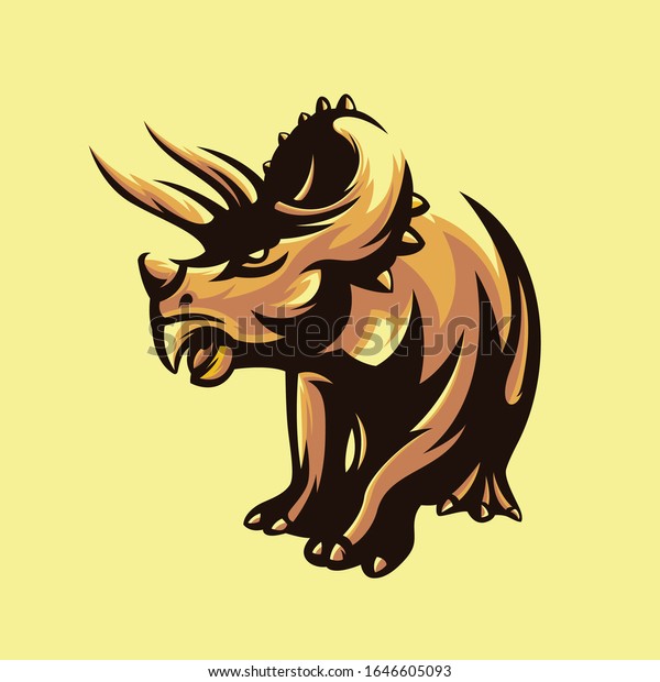 Triceratops Mascot Logo Vector Awesome Stock Vector (Royalty Free ...