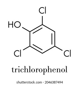 Trichlorophenol Tcp 246trichlorophenol Molecule Skeletal Formula Stock ...