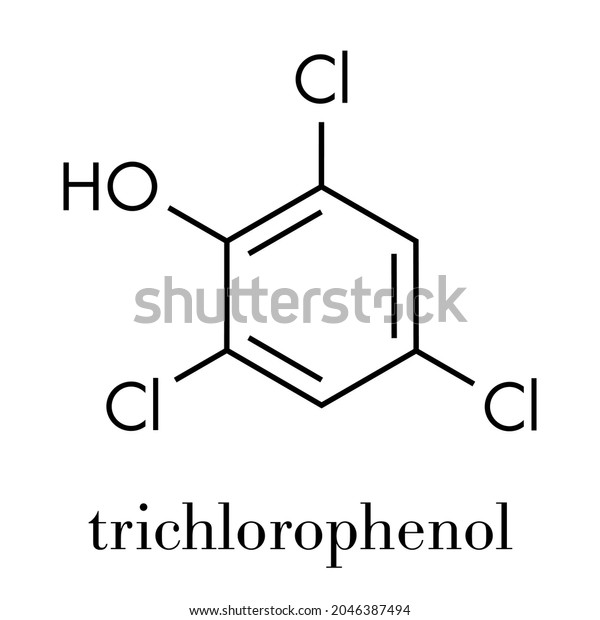 Trichlorophenol Tcp 246trichlorophenol Molecule Skeletal Formula Stock ...
