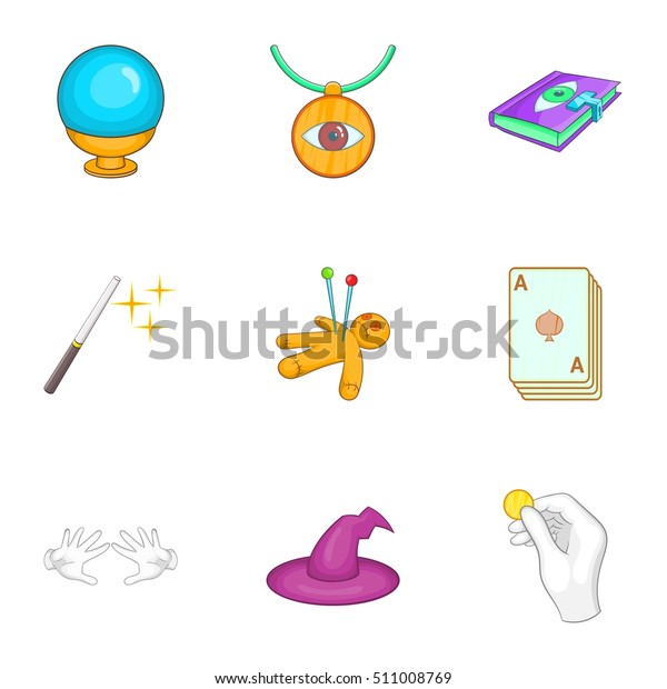 Tricks Icons Set Cartoon Illustration 9 Stock Vector (Royalty Free ...