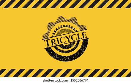 Tricycle Black Grunge Emblem Inside Yellow Stock Vector (Royalty Free ...