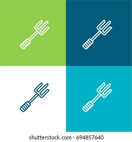 Trident Green Blue Material Color Minimal Stock Vector (Royalty Free ...