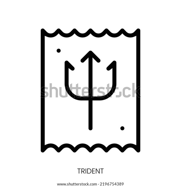 Trident Icon Line Art Style Design Stock Vector (Royalty Free ...
