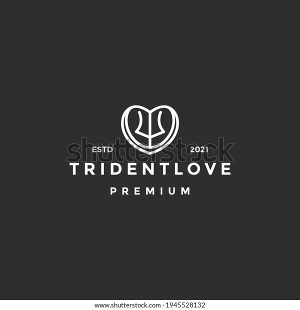 Trident Love Logo Design Vector Template Stock Vector (Royalty Free ...