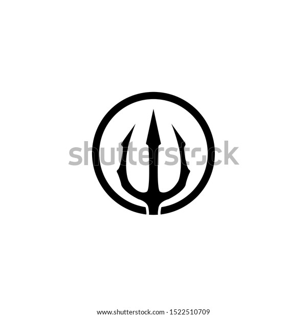 Trident Triton Logo Design Circle Shape Stock Vector (Royalty Free ...