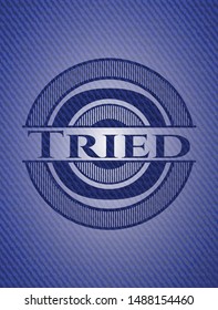 Tried Emblem Jean Background Vector Illustration Stock Vector (Royalty ...