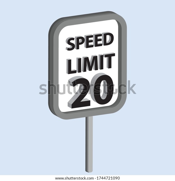 Triffic Sign Board Speed Limit 20 Stock Vector (Royalty Free ...