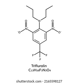 Trifluralin Structural Chemical Formula On White Stock Vector (Royalty ...