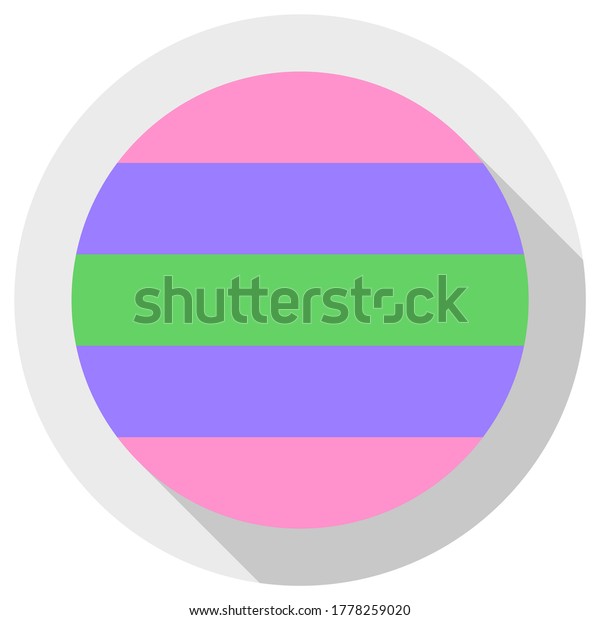 Trigender Pride Flag Round Shape Icon Stock Vector (Royalty Free ...