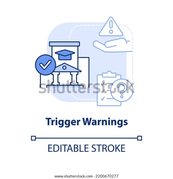 Trigger Warnings Light Blue Concept Icon Stock Vector (Royalty Free ...