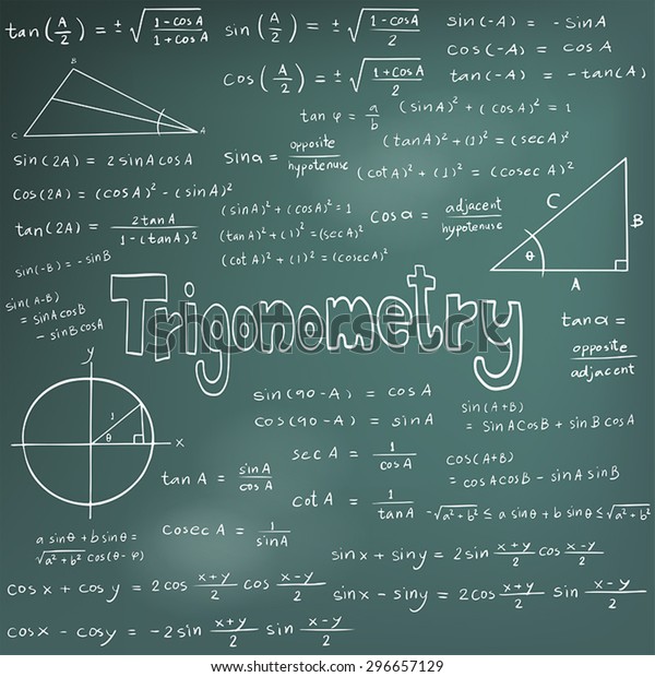 Trigonometry Law Theory Mathematical Formula Equation: vector de stock ...
