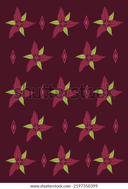 Trillium Flowers Flat Vector Wallpaper Cute Stock Vector (Royalty Free ...
