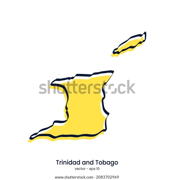 Trinidad Tobago Map Vector Illustration Template Stock Vector (Royalty ...