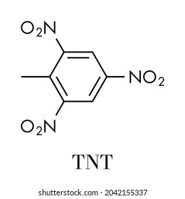 Trinitrotoluol (TNT) hochexplosives Molekül. Skelettformel.: Stock ...