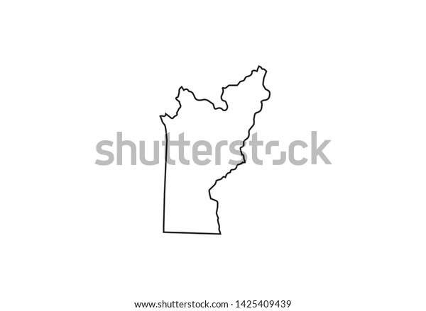 Trinity County Outline Map California Region Stock Vector (Royalty Free ...