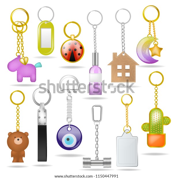 Trinket Vector Metal Keychain Silver Ring Stock Vector (Royalty Free ...