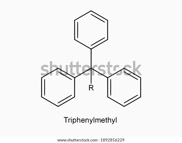 Triphenylmethyl Functional Group Molecule Formula Isolated Stock Vector ...