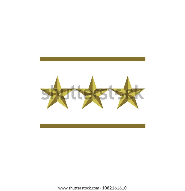 Triple 3d Golden Star Logo Design Stock Vector (Royalty Free ...