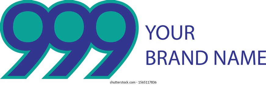 Triple 9 Logo Vector Design Stock Vector (Royalty Free) 1565117836 ...