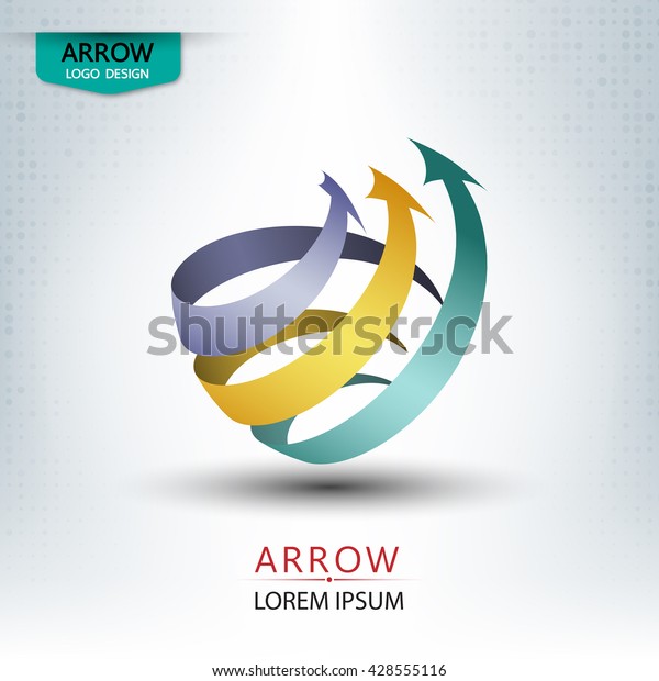 Triple Arrow Concept Logo Design Round Stock Vector (Royalty Free ...